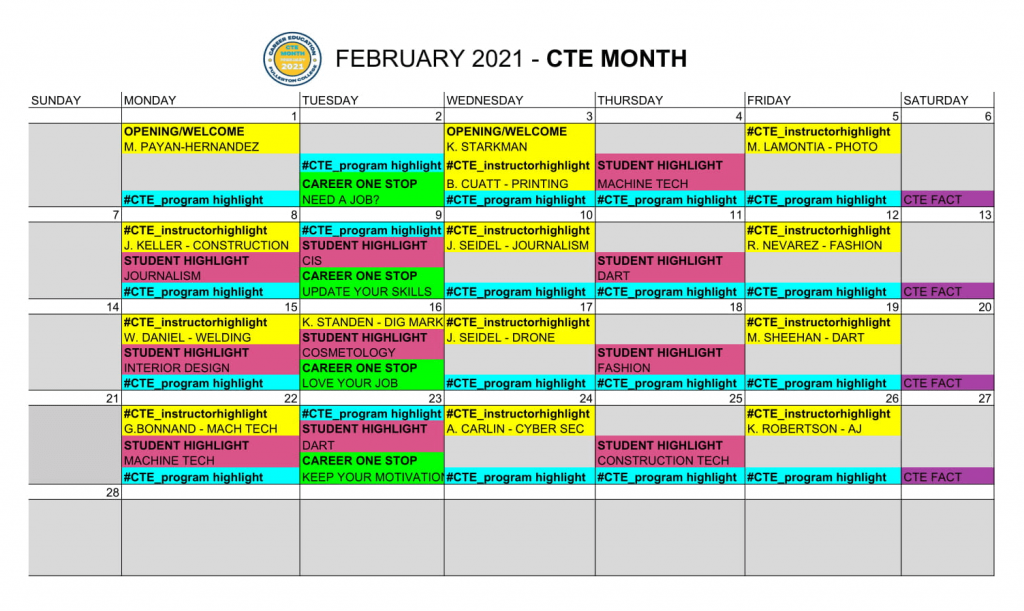 FEBRUARY 2021 CTE MONTH - Fullerton College